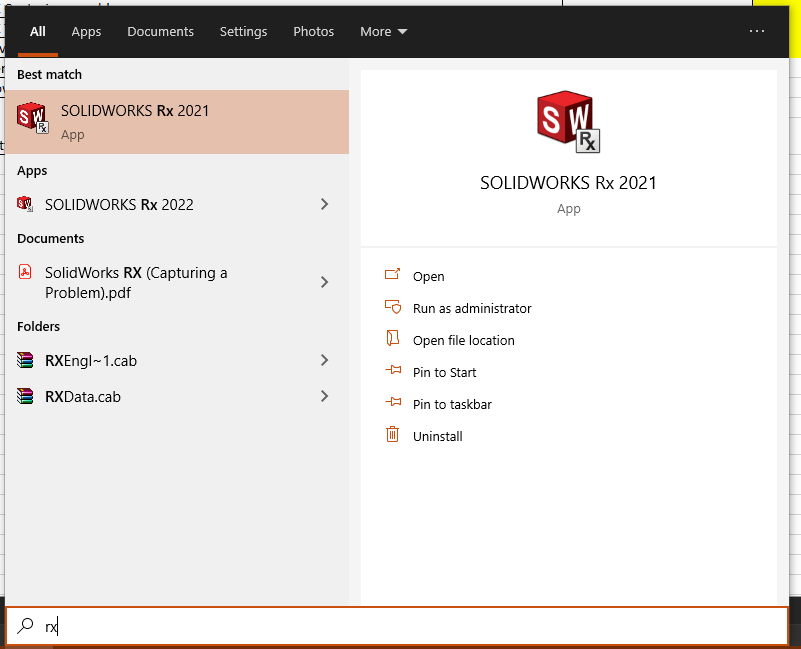 SOLIDWORKS RX Capture Tool