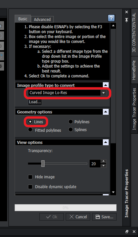 DraftSight's Image Tracer