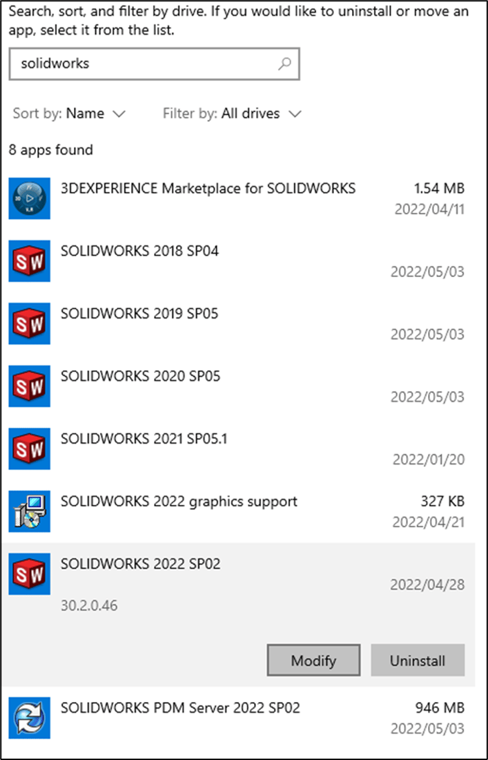 How to Repair the SOLIDWORKS Installation